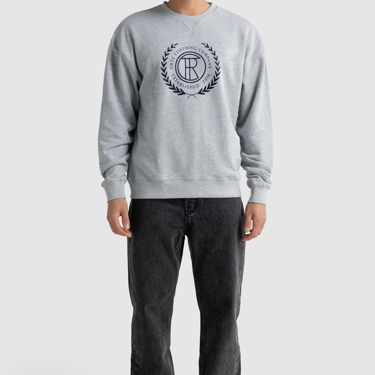 ORTC Men's Crest Logo Crew Grey Marle – ORTC Clothing Co
