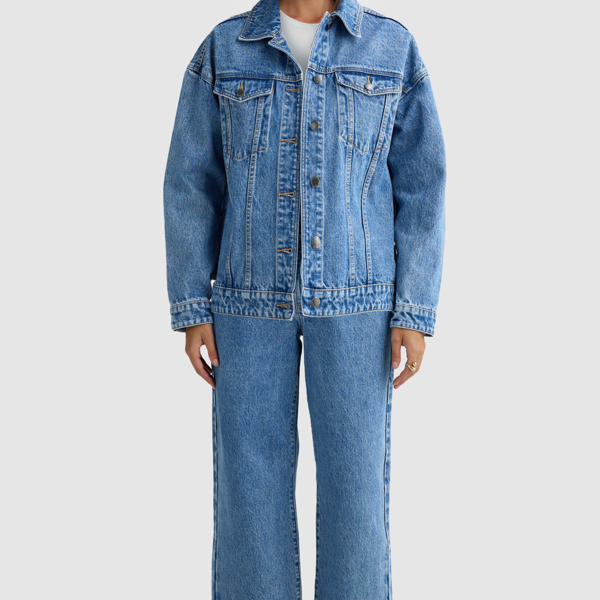 Willow Denim Oversized Jacket Mid Blue – ORTC Clothing Co