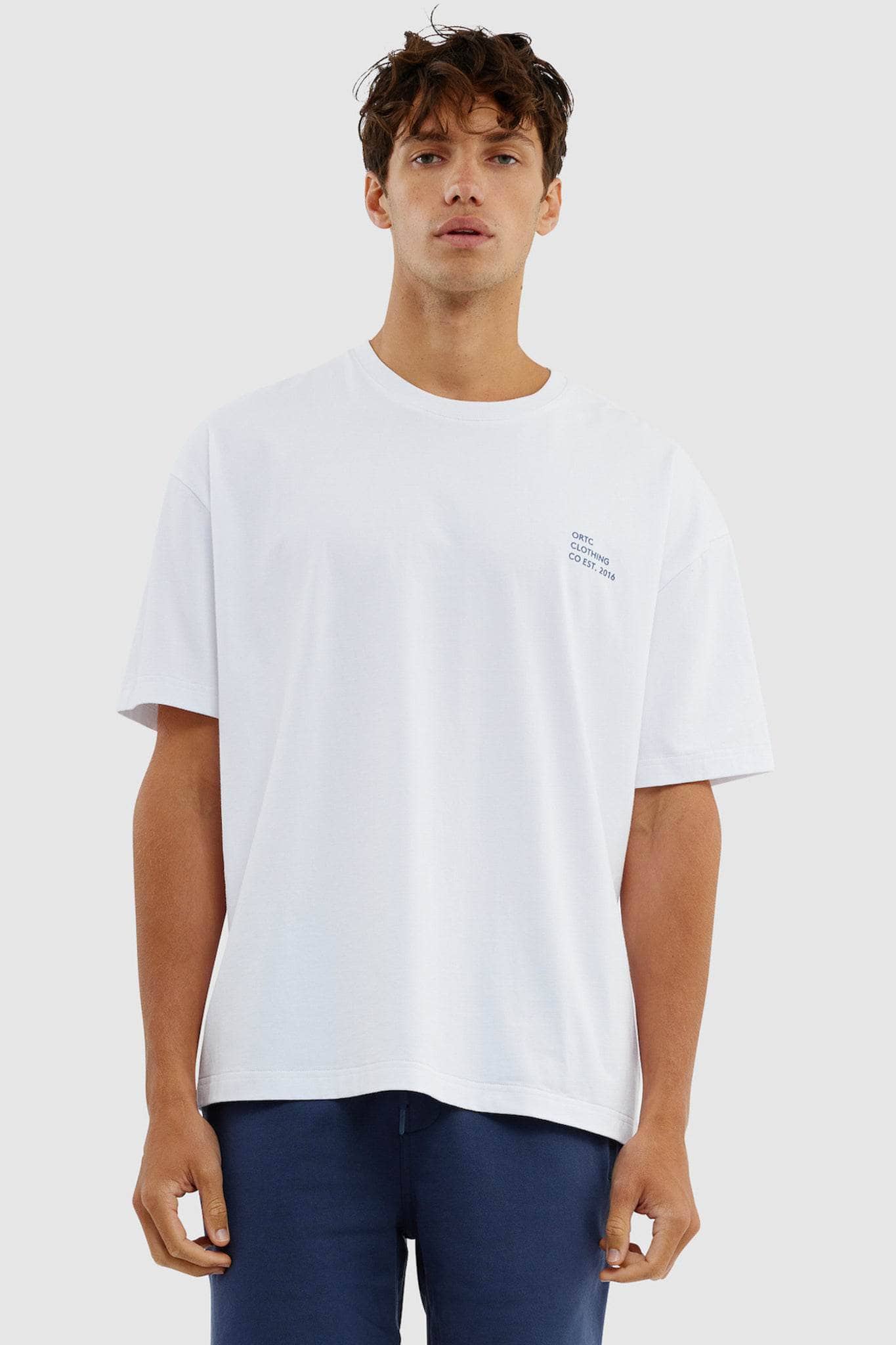Box Fit Logo T Shirt White – ORTC Clothing Co