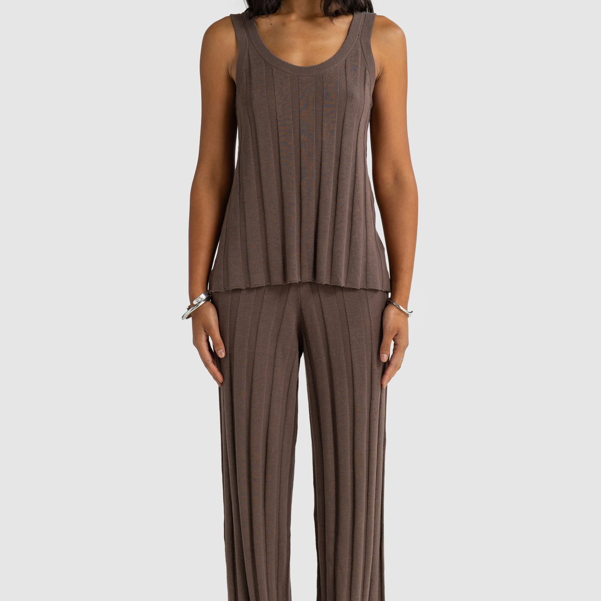 ORTC Womens Amara Knit Tank Espresso – ORTC Clothing Co