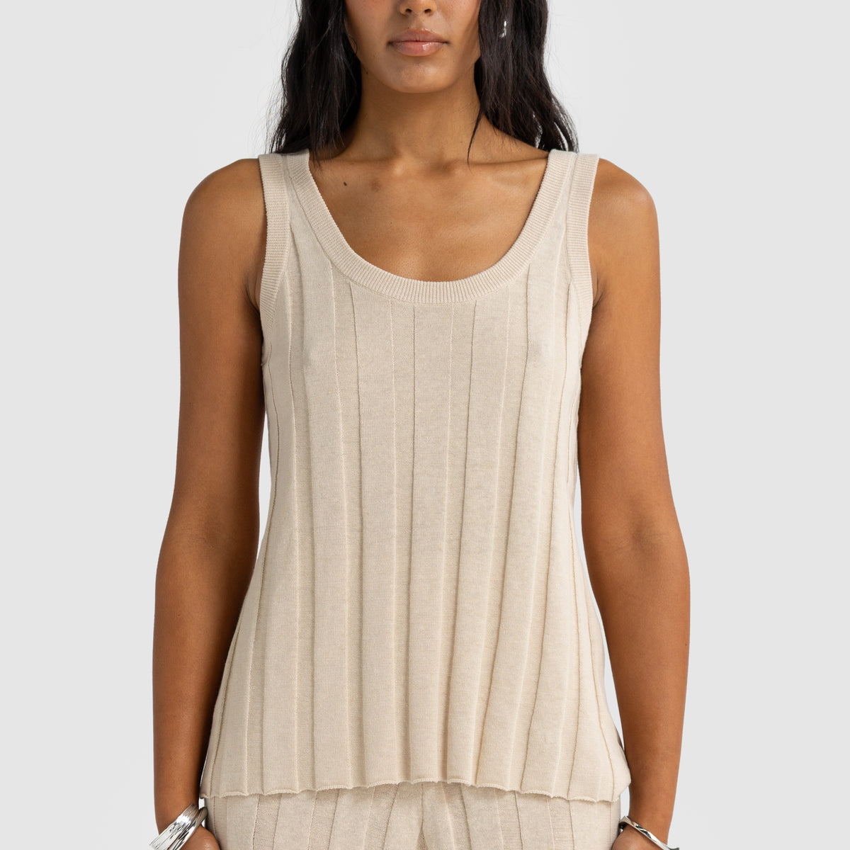 ORTC Womens Amara Knit Tank Oat – ORTC Clothing Co