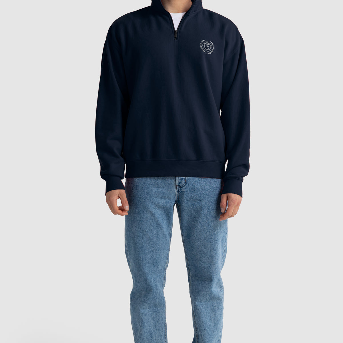 ORTC Men's Crest Logo Quarter Zip Navy – ORTC Clothing Co