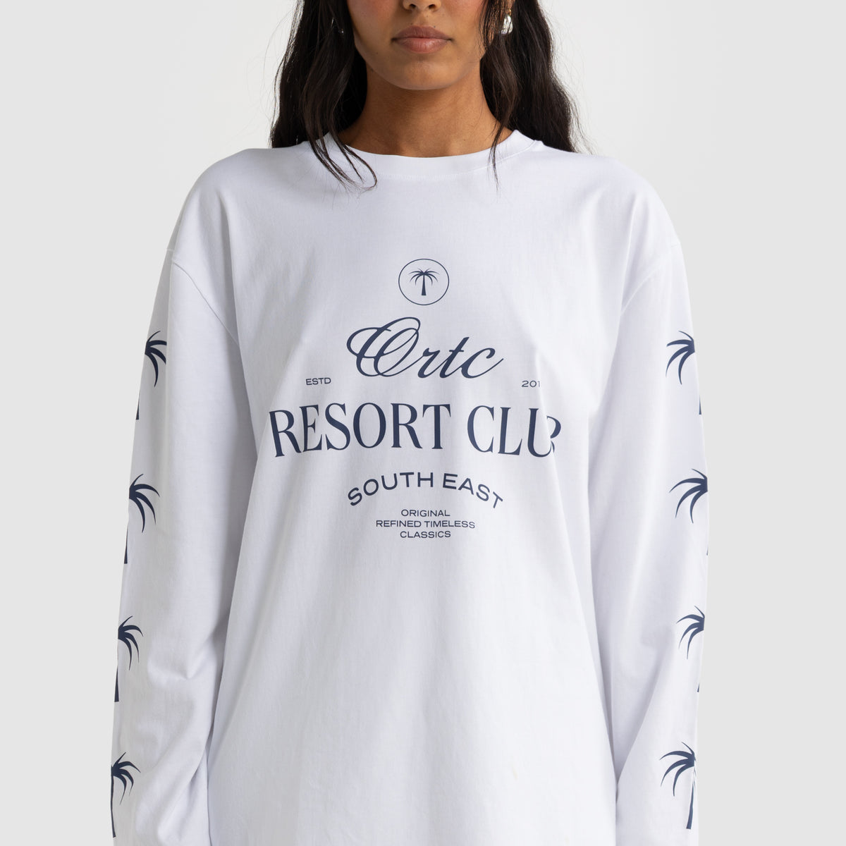 ORTC Womens Resort Graphic Long Sleeve T Shirt White – ORTC Clothing Co