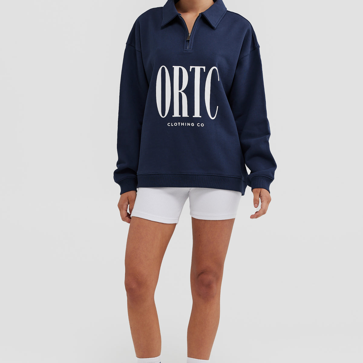 ORTC Women's Logo Quarter Zip Navy – ORTC Clothing Co